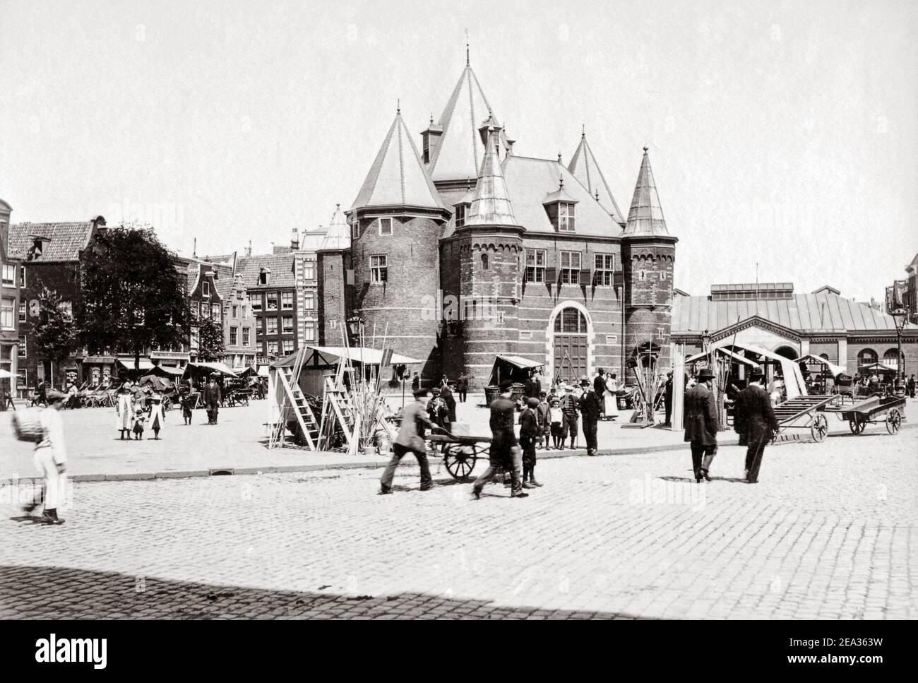 Late 19th century photograph - Waterlooplein market, old Jewish quarter ...