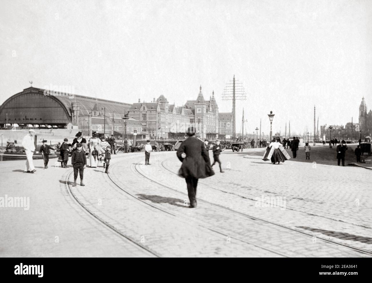 Late 19th century photograph - Railway station, Amsterdam, Netherlands ...
