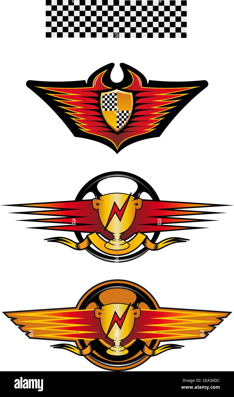 Isolated racing symbols and icons for design Stock Vector Image & Art ...