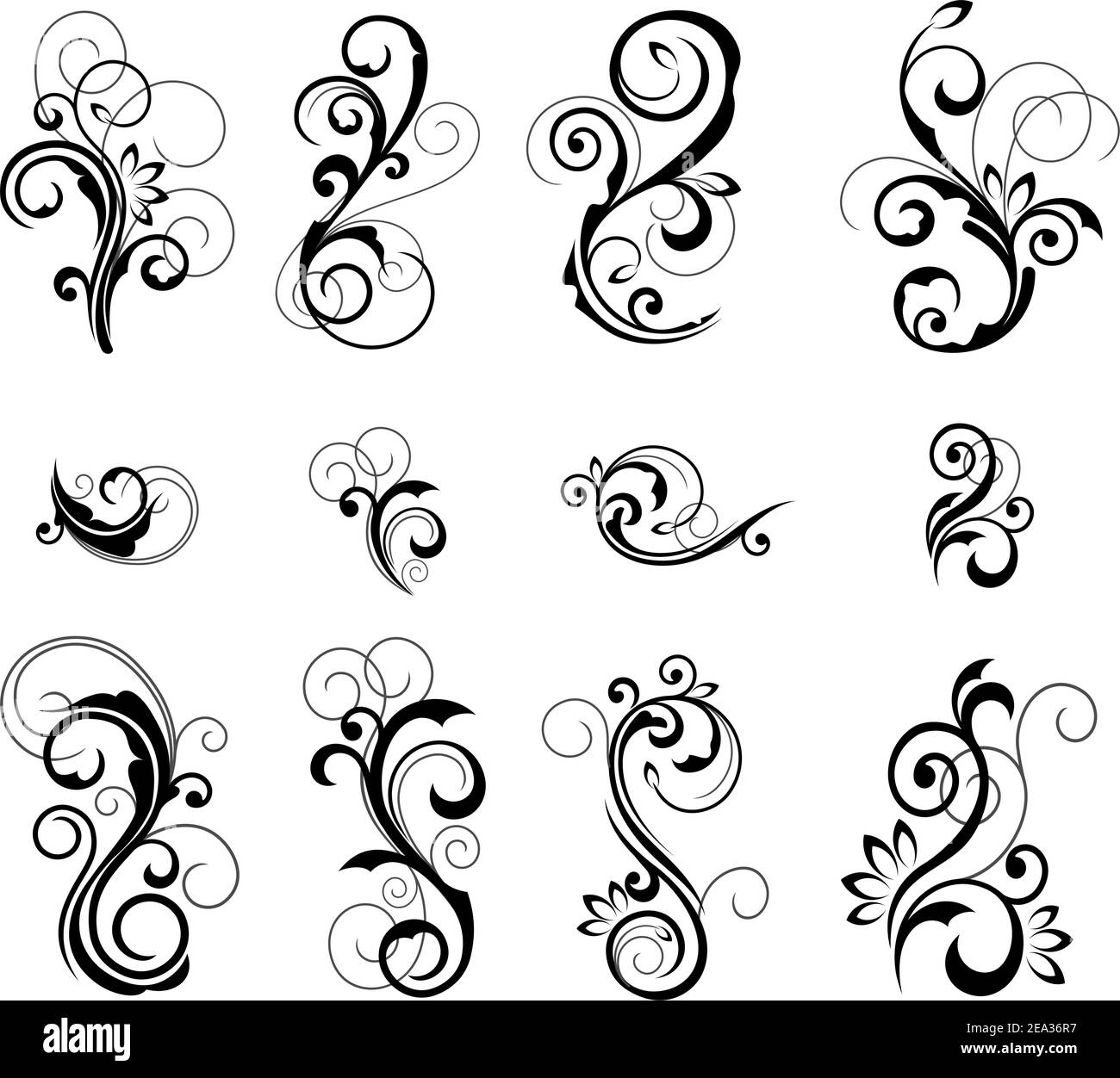 Floral patterns for design isolated on white Stock Vector Image & Art ...