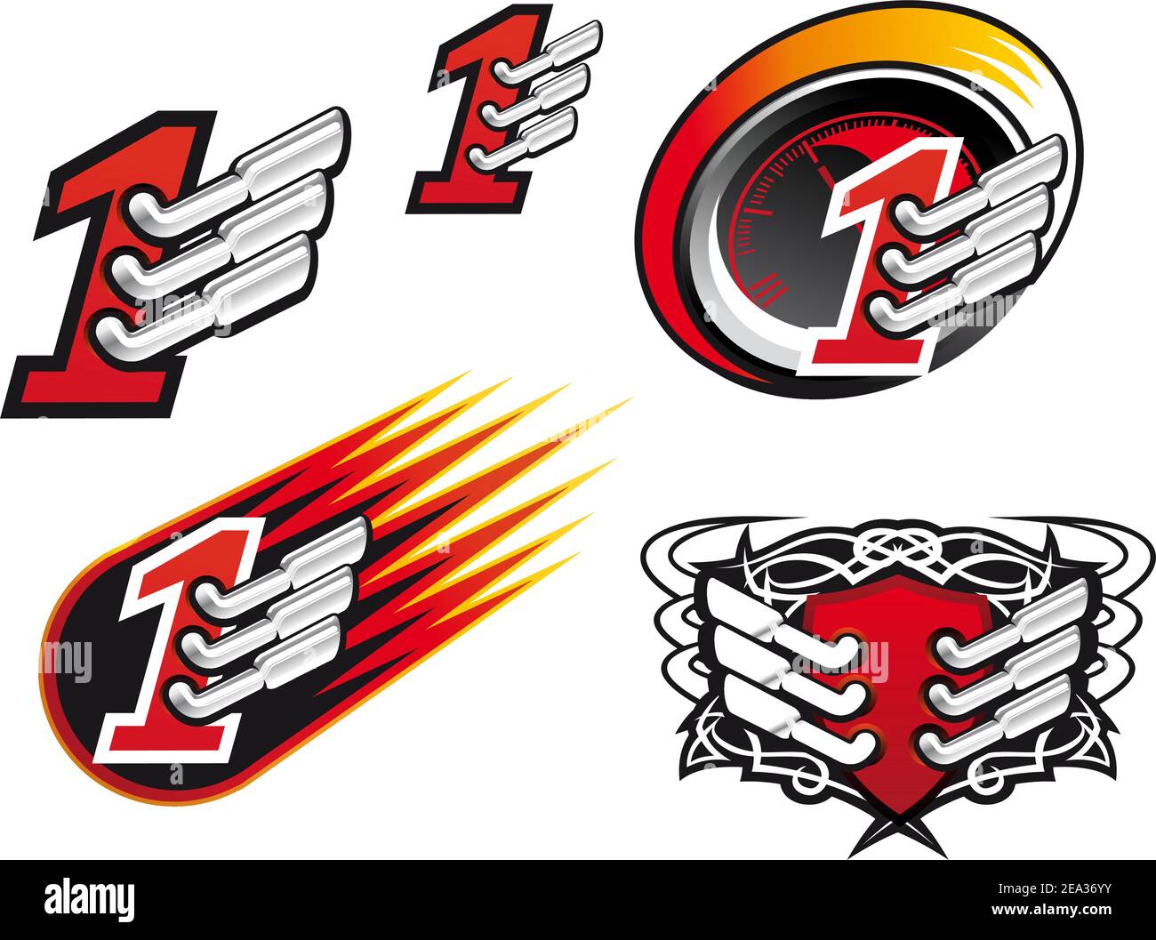 Isolated racing symbols and icons for design Stock Vector Image & Art ...