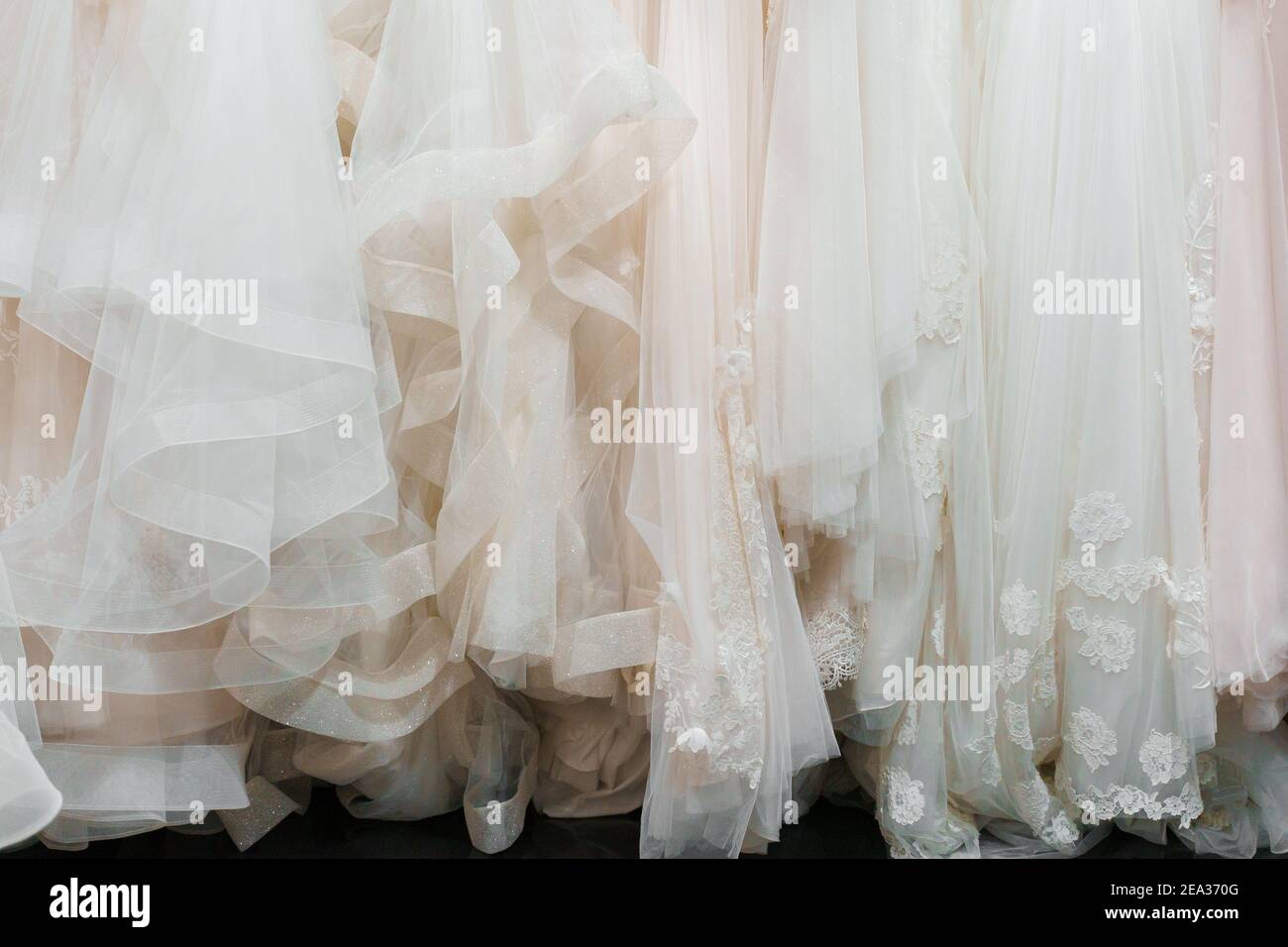 Cloth of wedding dresses made of silk chiffon, tulle and lace ...
