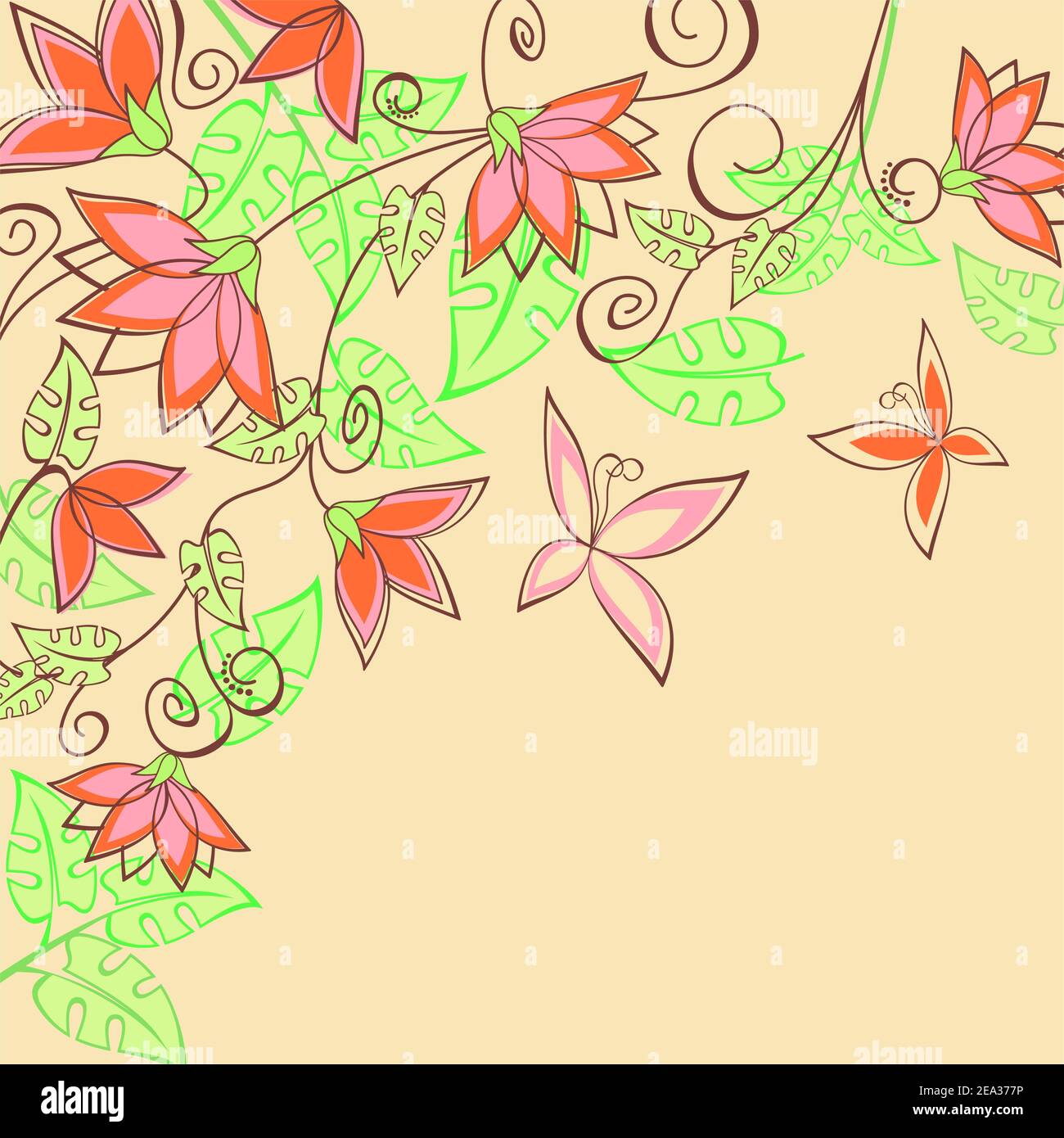 Summer flowers pattern for design as a background Stock Vector Image ...