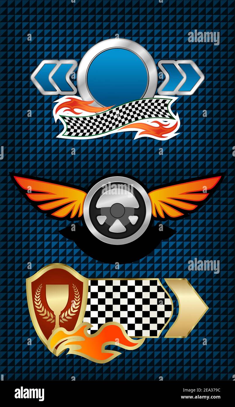Isolated racing symbols and icons for design Stock Vector Image & Art ...