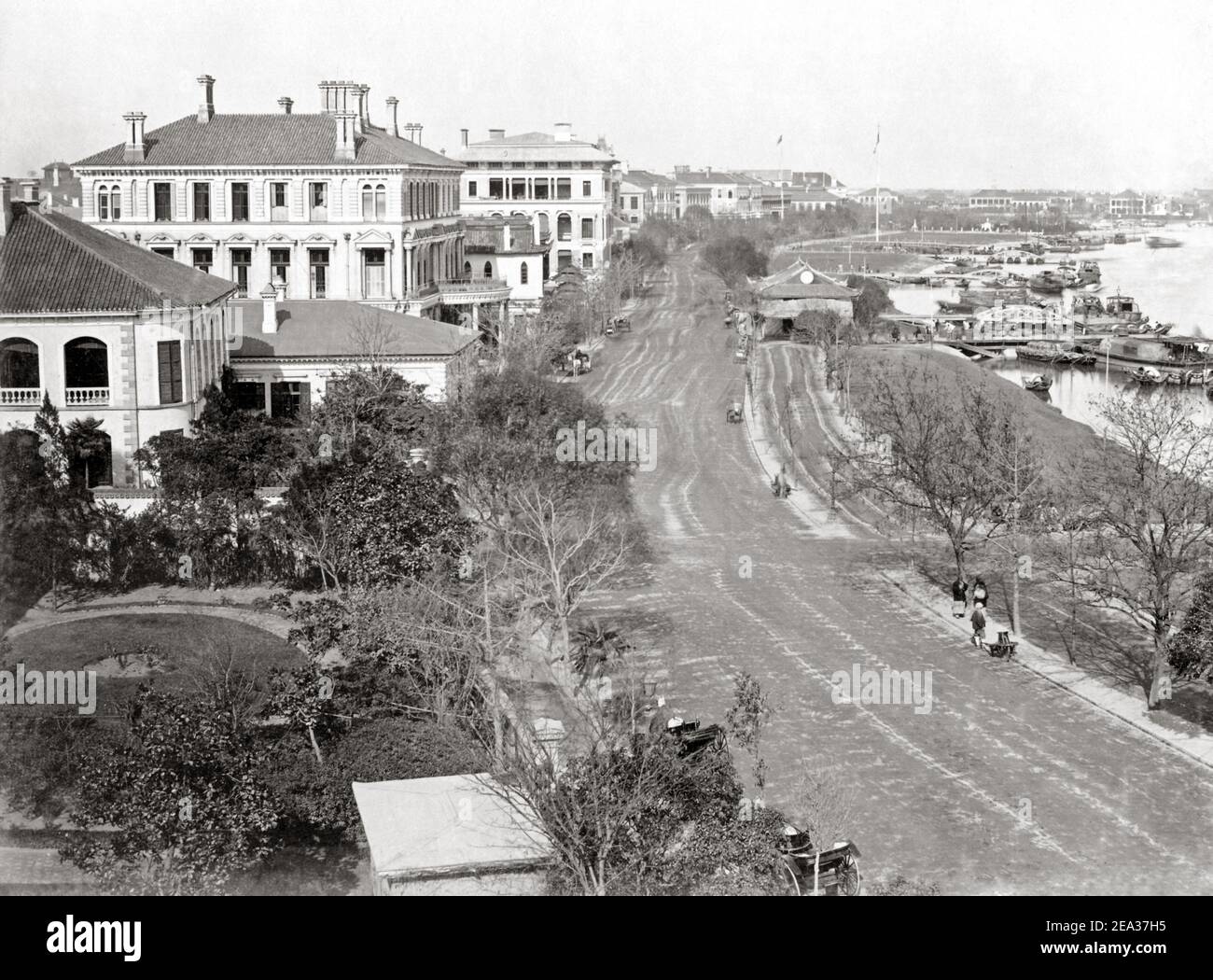 Late 19th century photograph - The Bund, Shanghai, China c. 1890 Stock ...