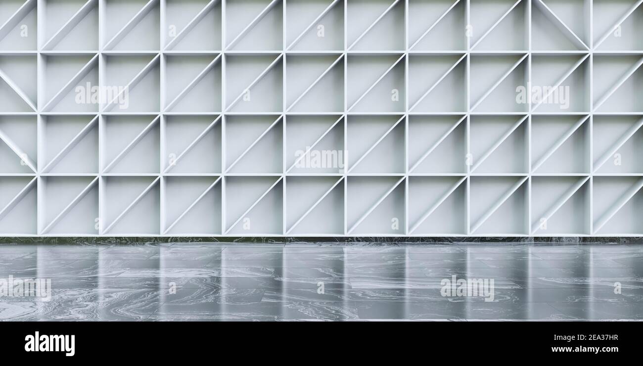 abstract triangle geometric shape pattern wall with stone floor 3d ...