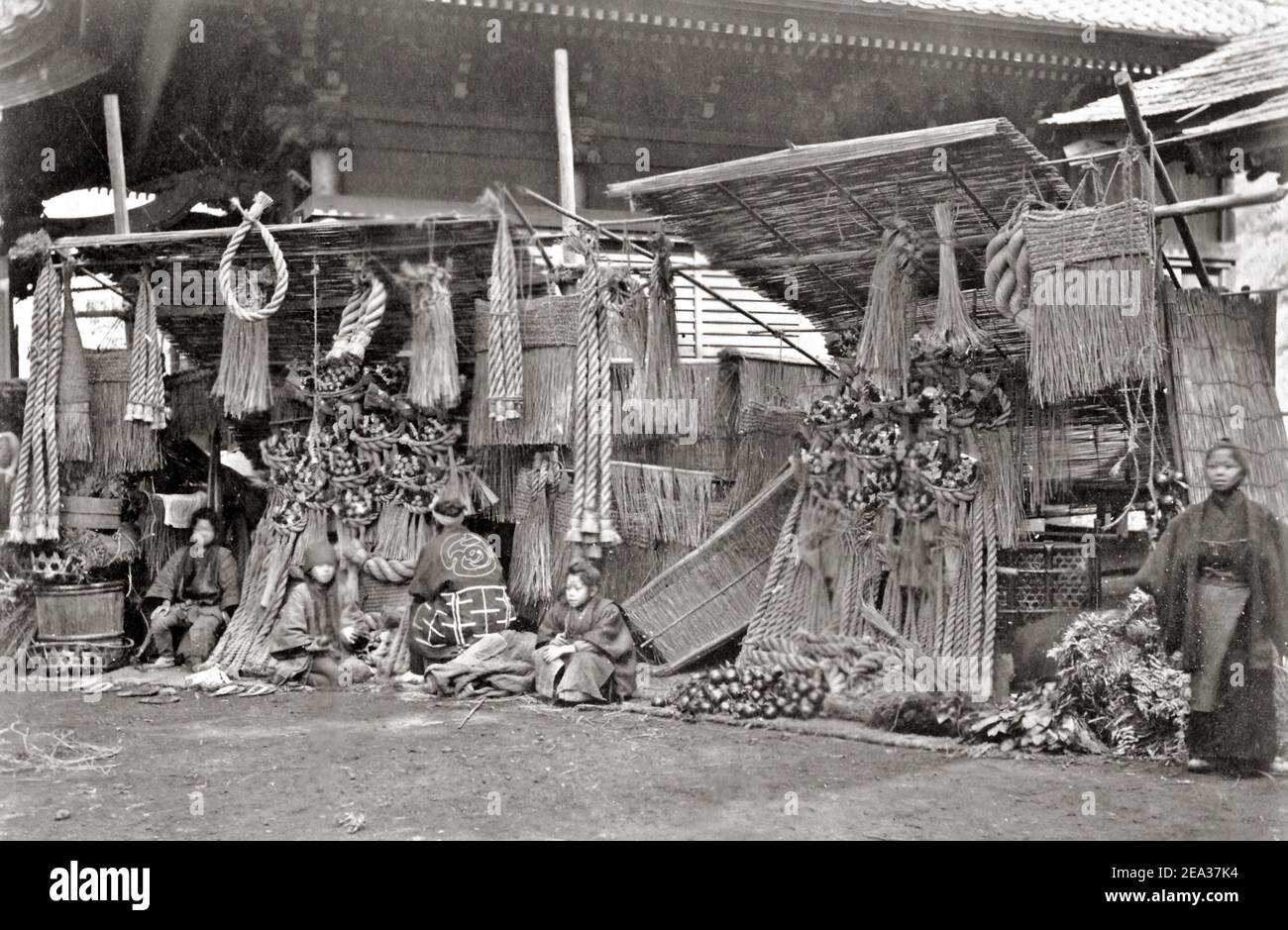 Late 19th century photograph - Rope maker, Japan, 1870's Stock Photo ...