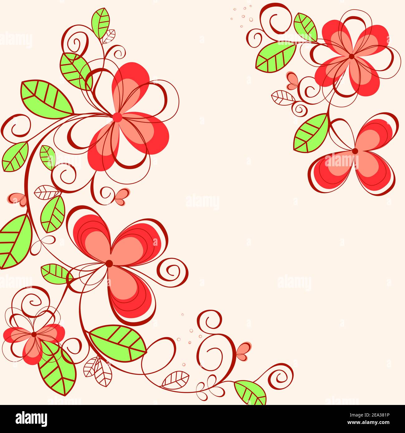 Abstract flower background with decoration elements for seasonal design ...