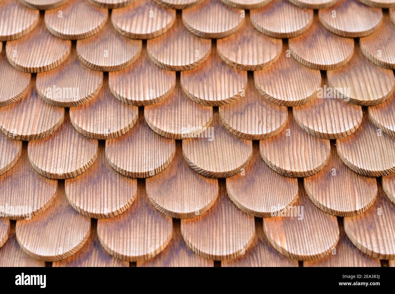 traditional half round shingle roof Stock Photo - Alamy