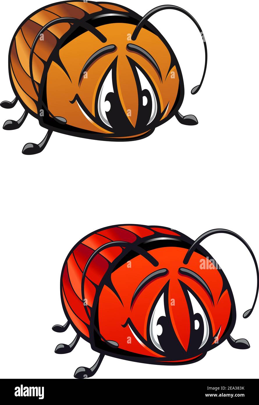 Funny cartoon beetle or bug isolated on white Stock Vector Image & Art ...