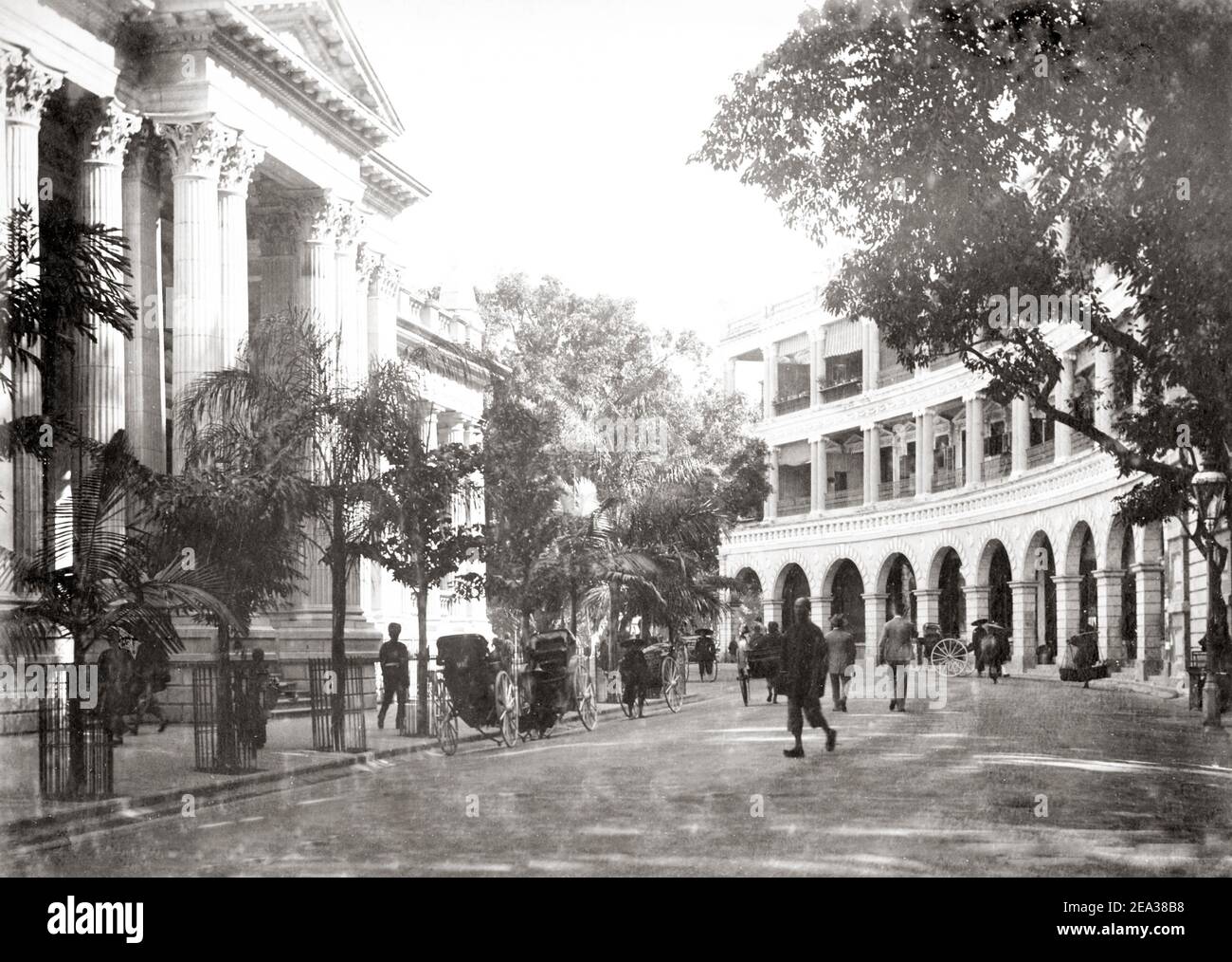 Late 19th century photograph - Street scene, Singapore, c.1880's Stock ...