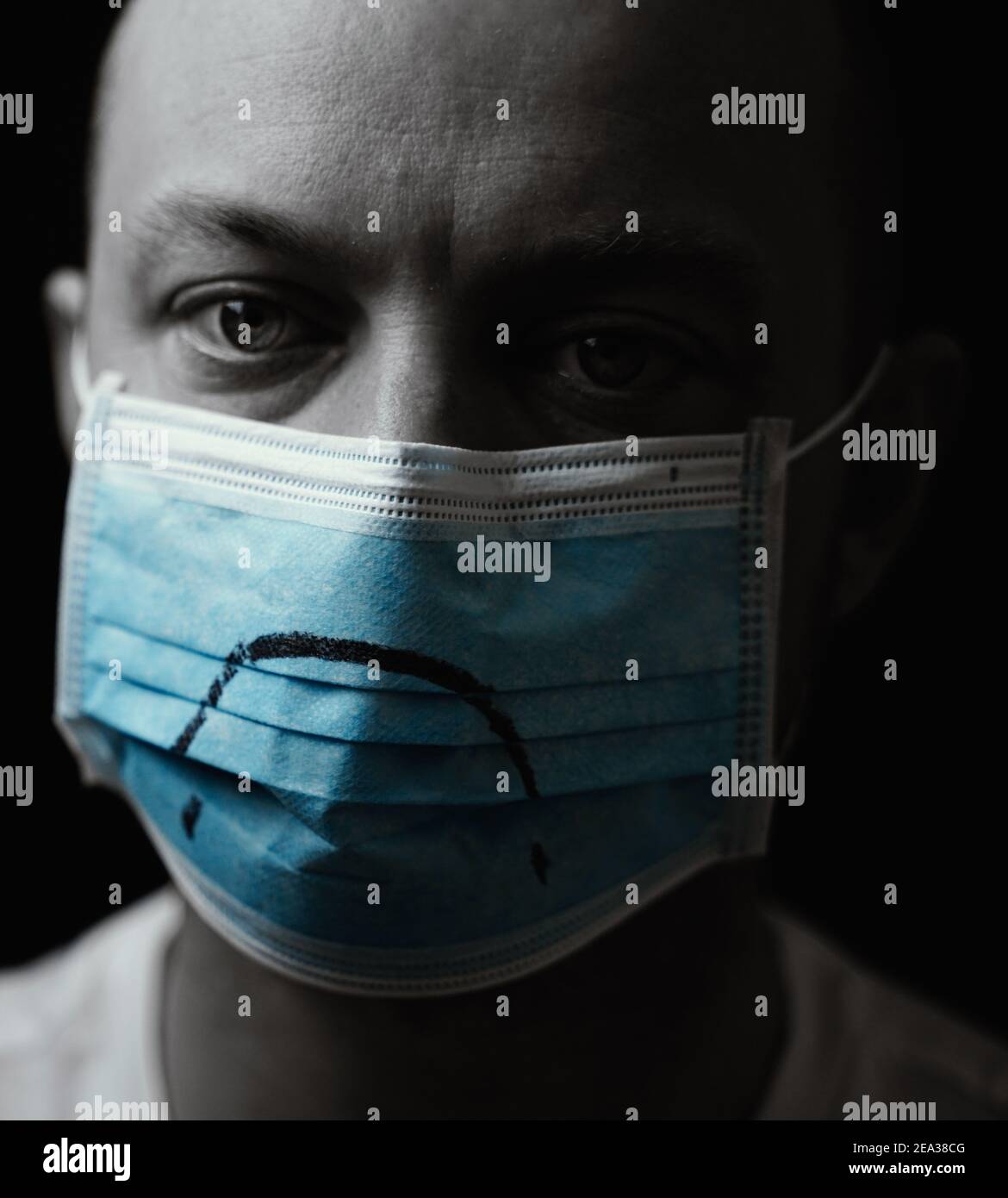 Sad man disposable mask hi-res stock photography and images - Alamy