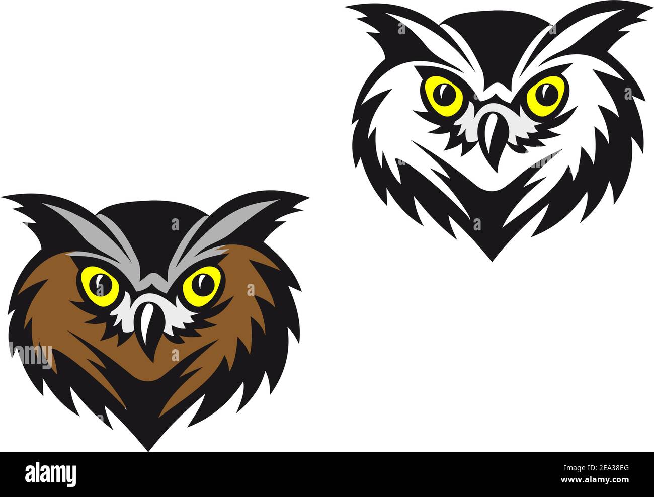 Owl symbol isolated on white as a wisdom concept Stock Vector Image ...