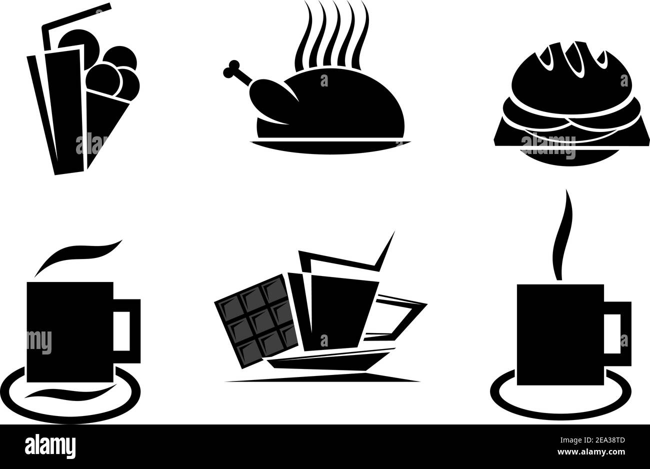 Fast food symbols for design isolated on white Stock Vector Image & Art ...