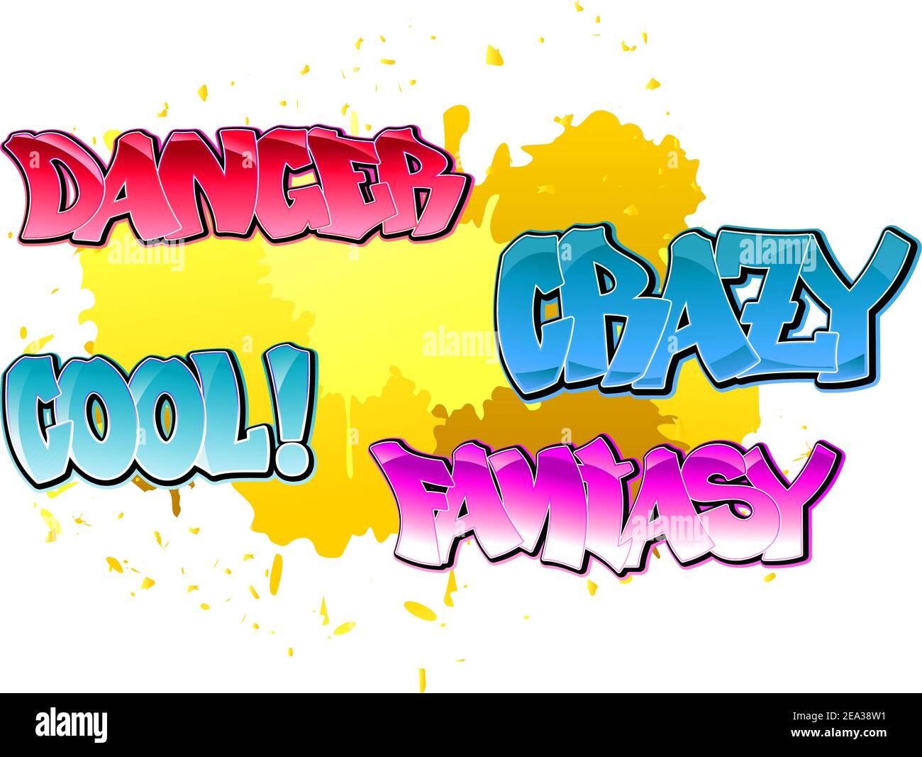 Urban graffiti elements for design on blobs background Stock Vector ...