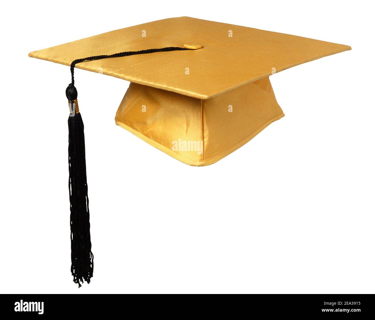 gold graduation cap isolated on white background Stock Photo - Alamy