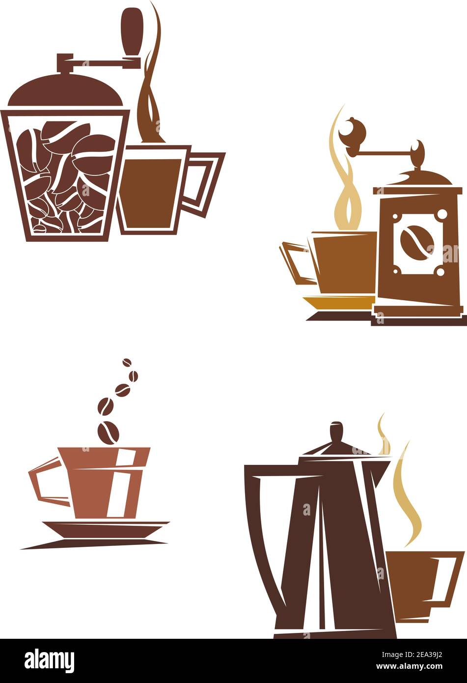 Coffee and tea symbols and icons for food design Stock Vector Image ...