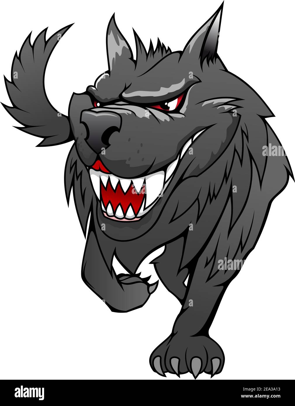 Mean Wolf Cartoon