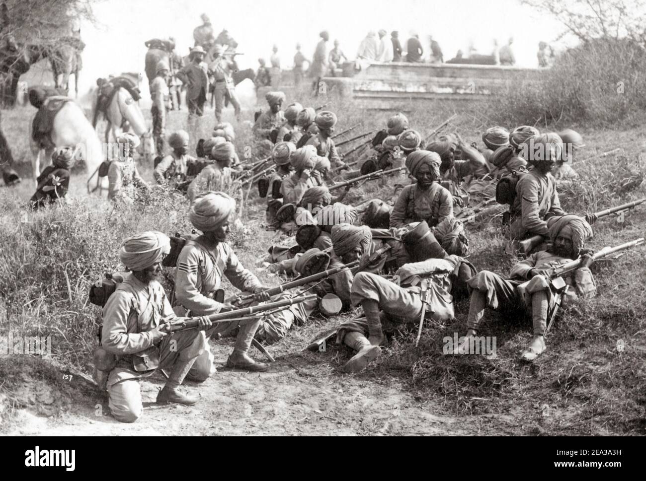 Late 19th century photograph - Native soldiers, British Army India, c ...