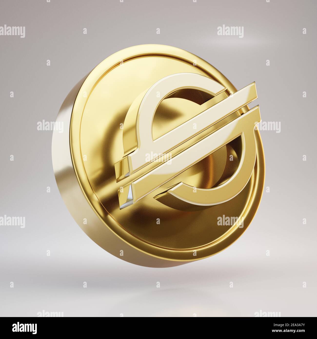 Stellar cryptocurrency coin. Gold 3d rendered coin isolated on white ...