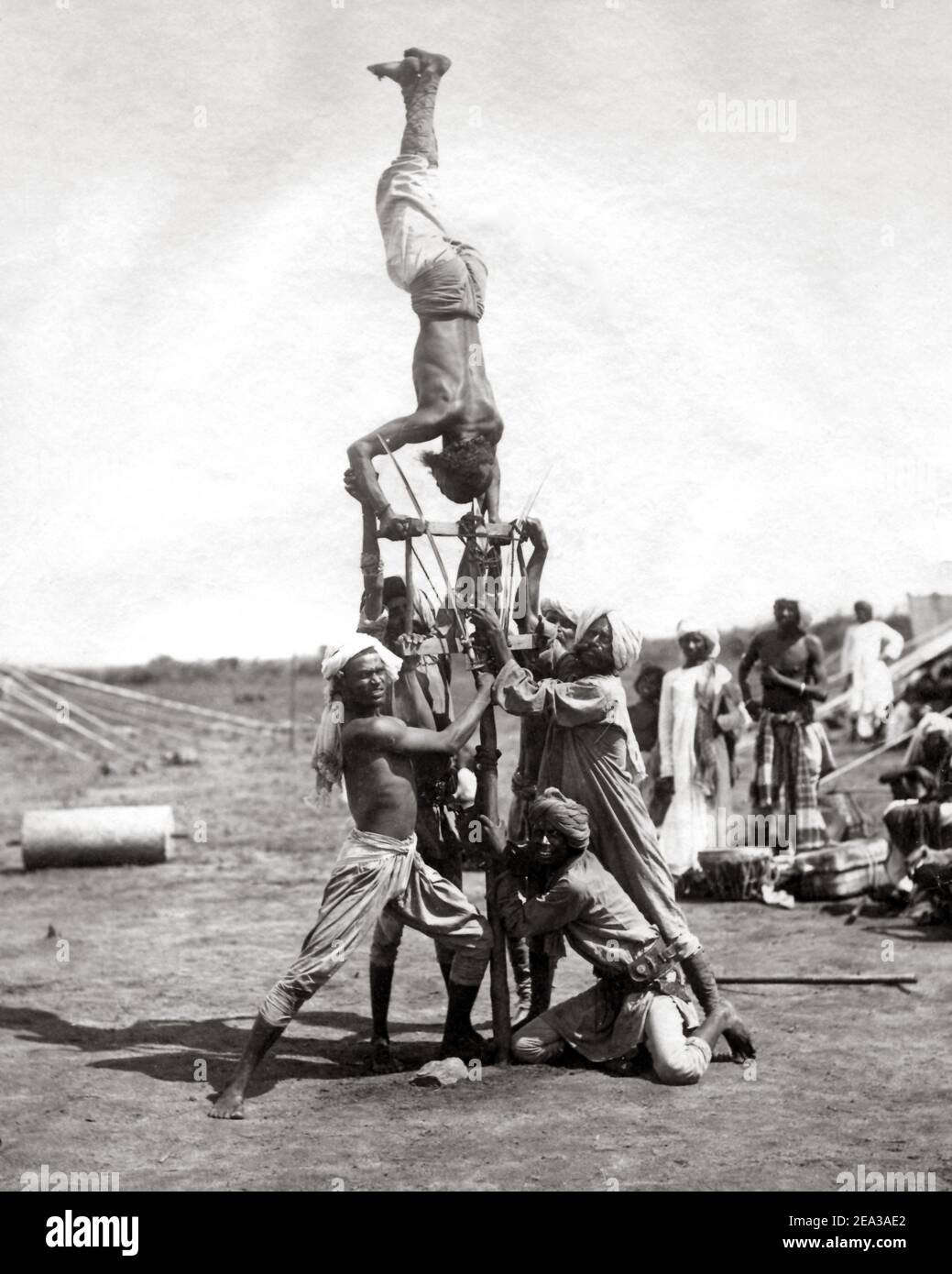 Late 19th century photograph - Acrobats, India, c.1880's Stock Photo ...