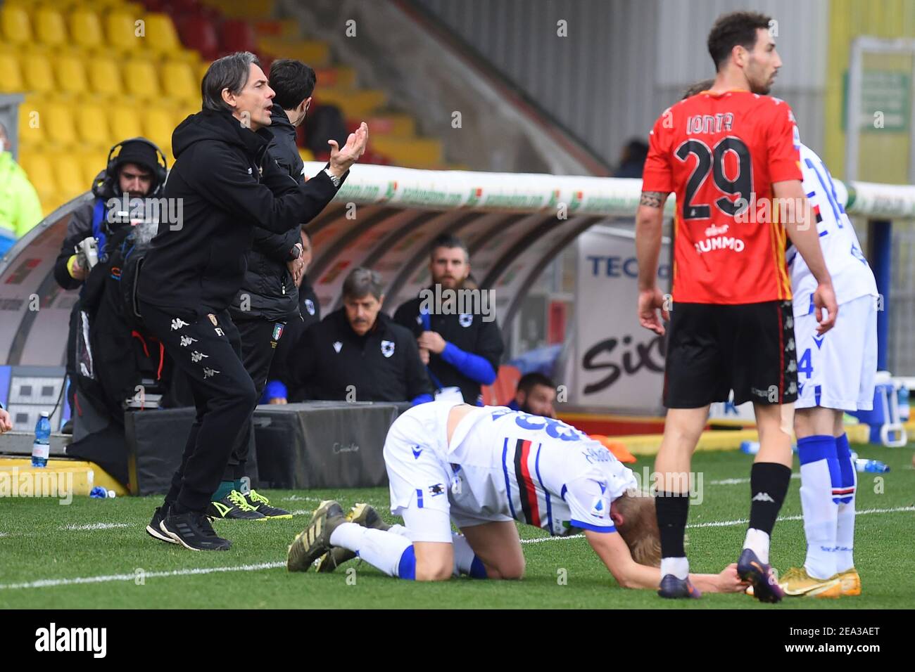 Benevento, Ita. 07th Feb, 2021. Benevento trainer Filippo Inzaghi ...