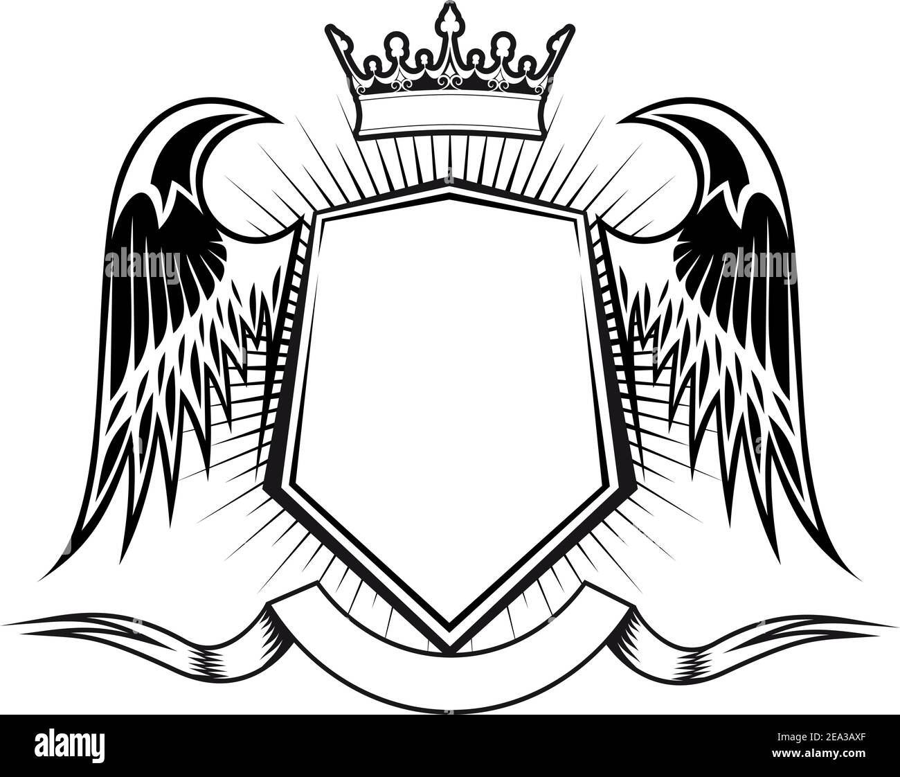 Heraldry elements with wings and ribbons for design Stock Vector Image ...