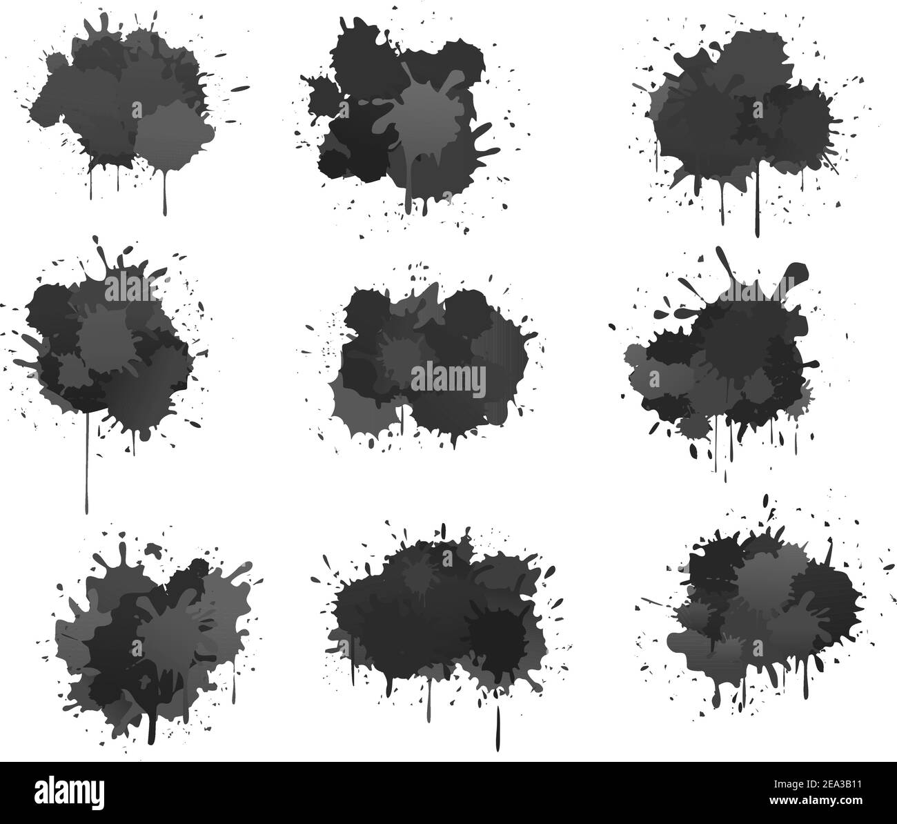 Black ink blobs isolated on white for design Stock Vector Image & Art ...