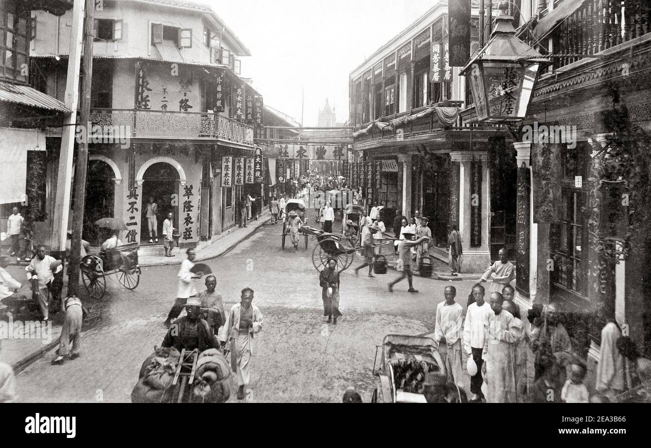 Late 19th century photograph - Hunan Road, Shanghai, China c.1890 Stock ...