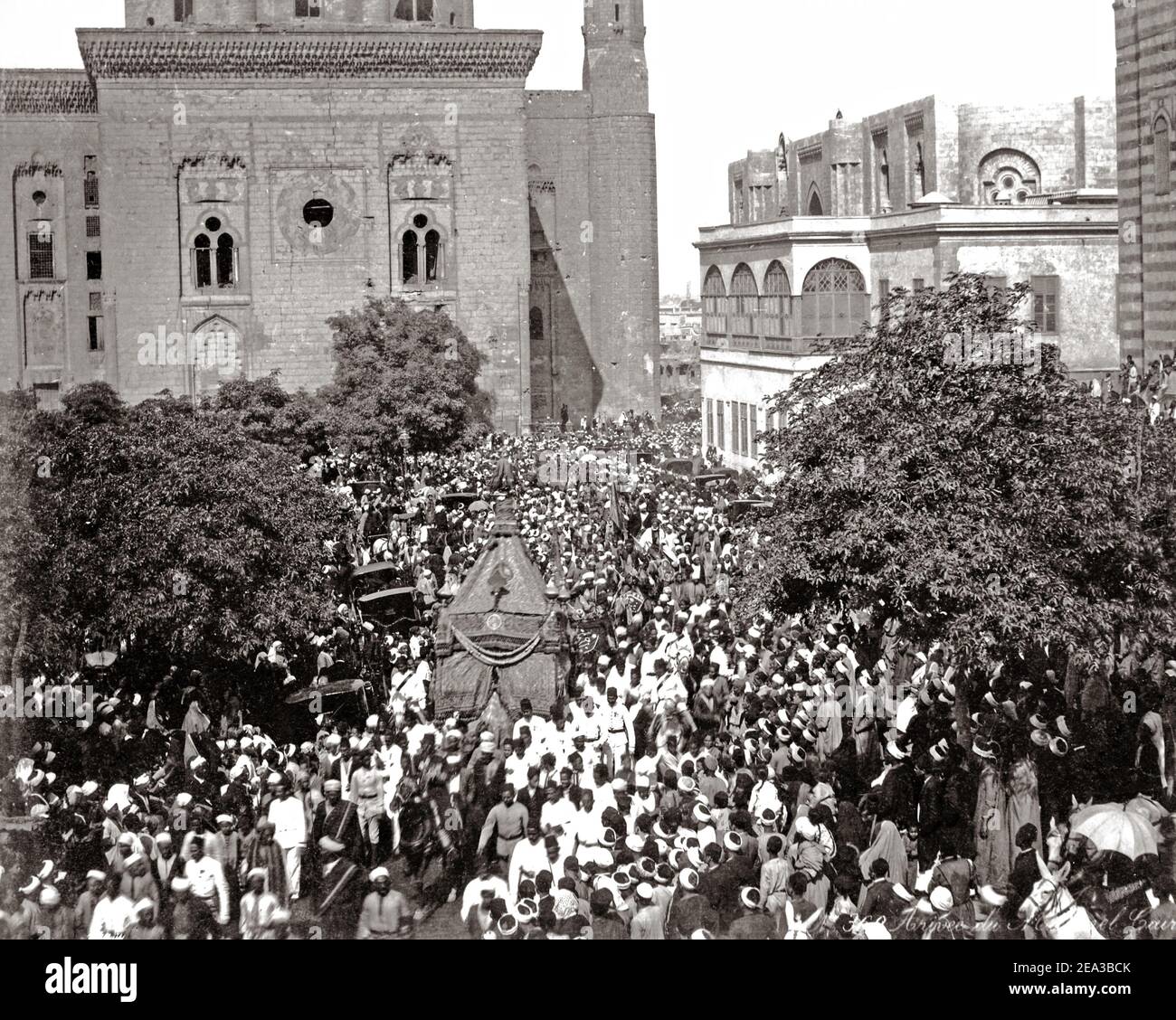 Late 19th century photograph - Religious procession, Cairo, Egypt c ...