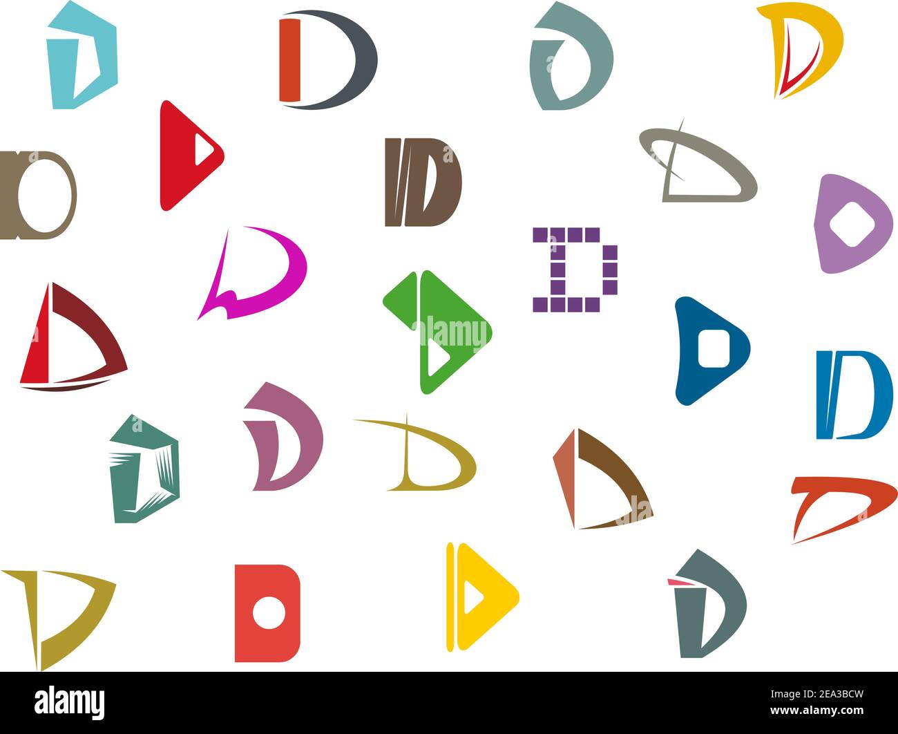Set of alphabet symbols and elements of letter D Stock Vector Image ...