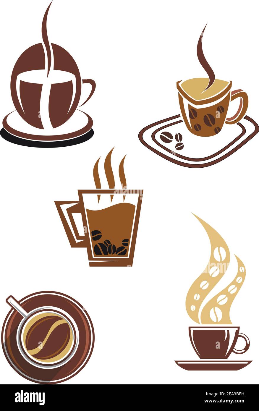 Coffee and tea symbols and icons for food design Stock Vector Image ...