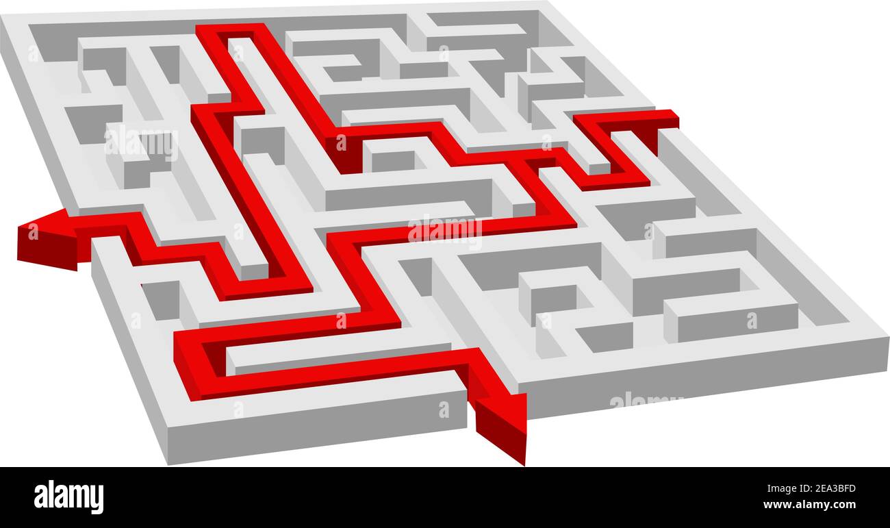 Labyrinth - maze puzzle for solution or success concept Stock Vector ...