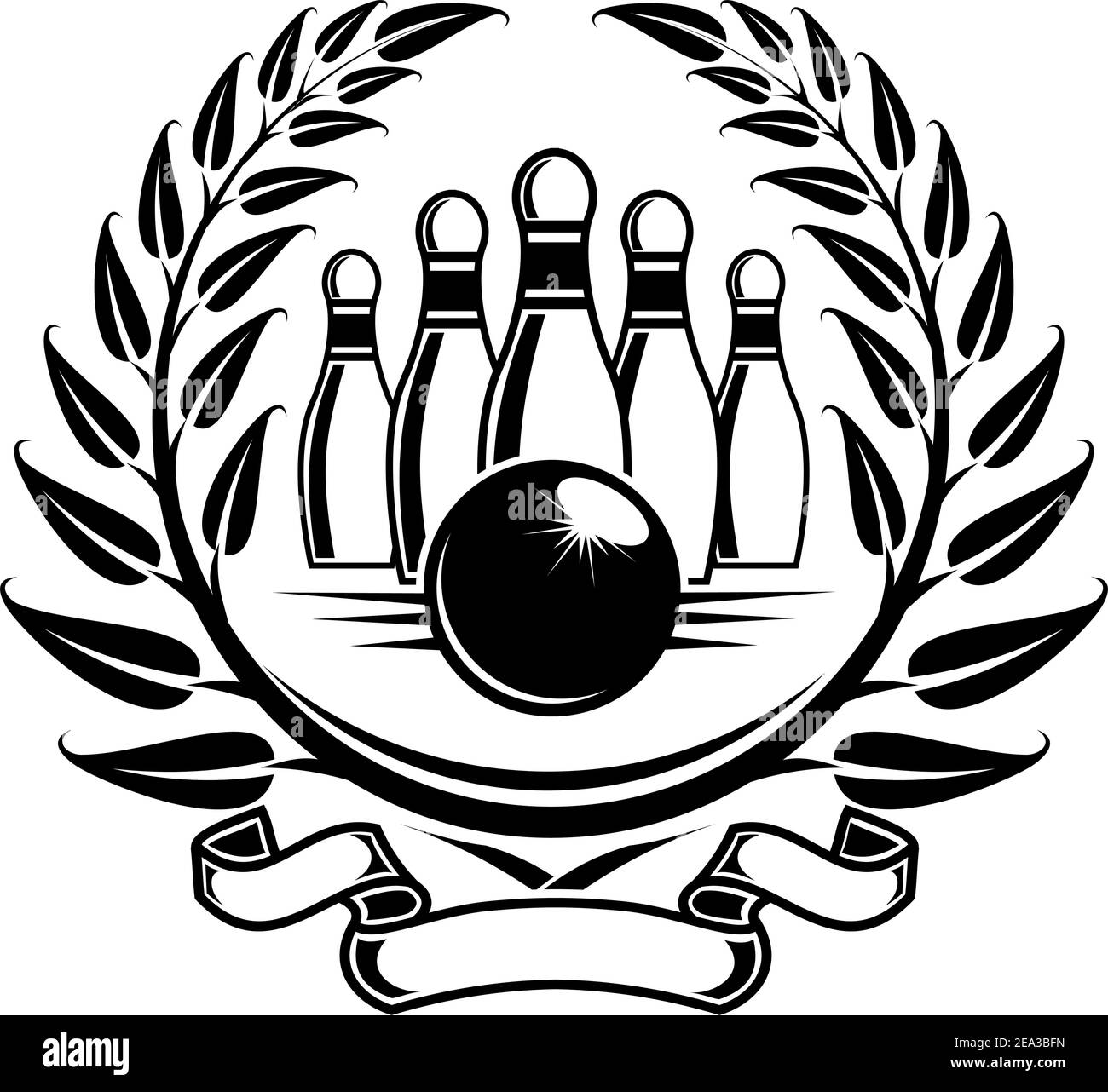 Bowling symbol in laurel wreath in retro style Stock Vector Image & Art ...