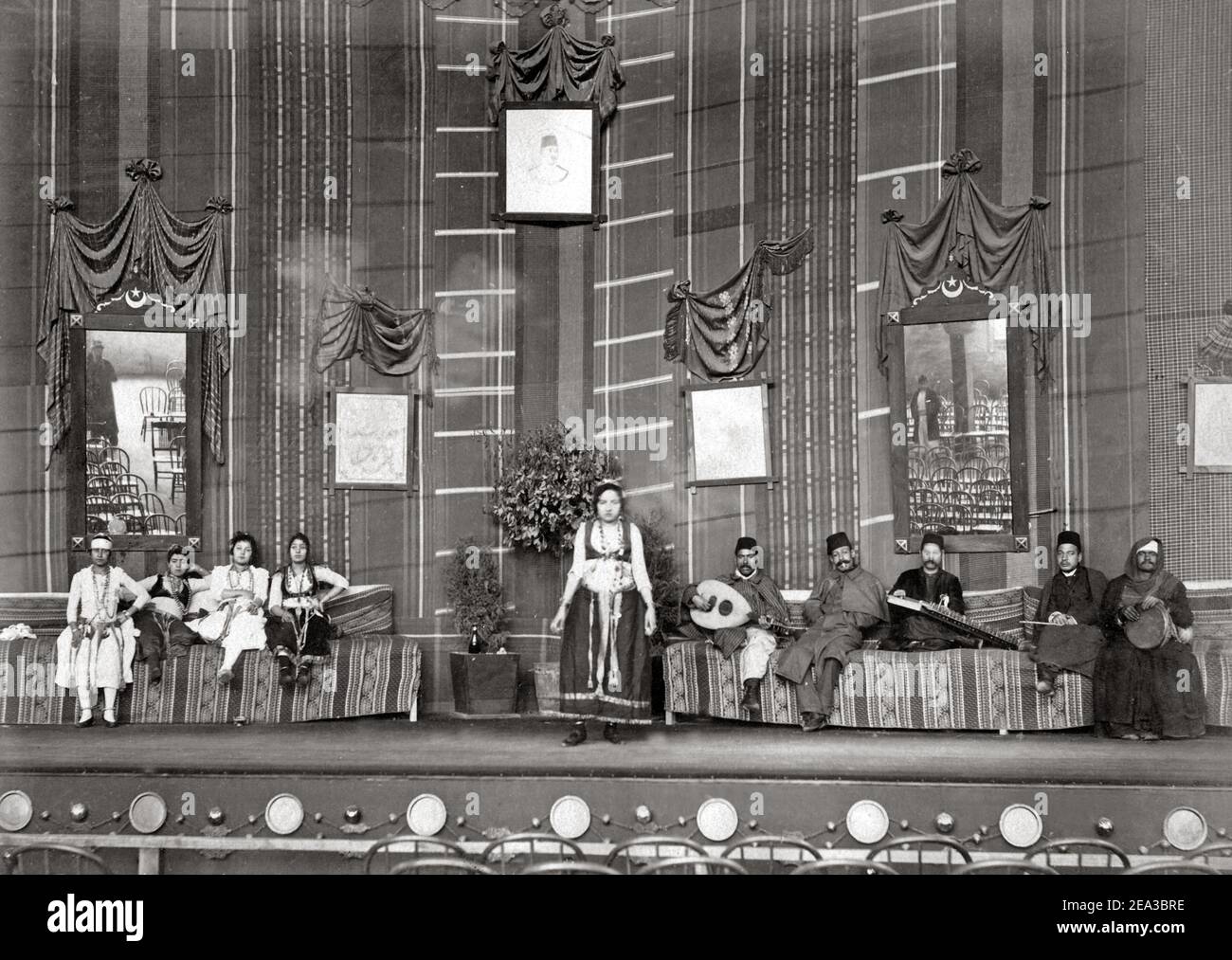 Late 19th century photograph - Dancers, Arab theatre, Cairo. c.1890 ...