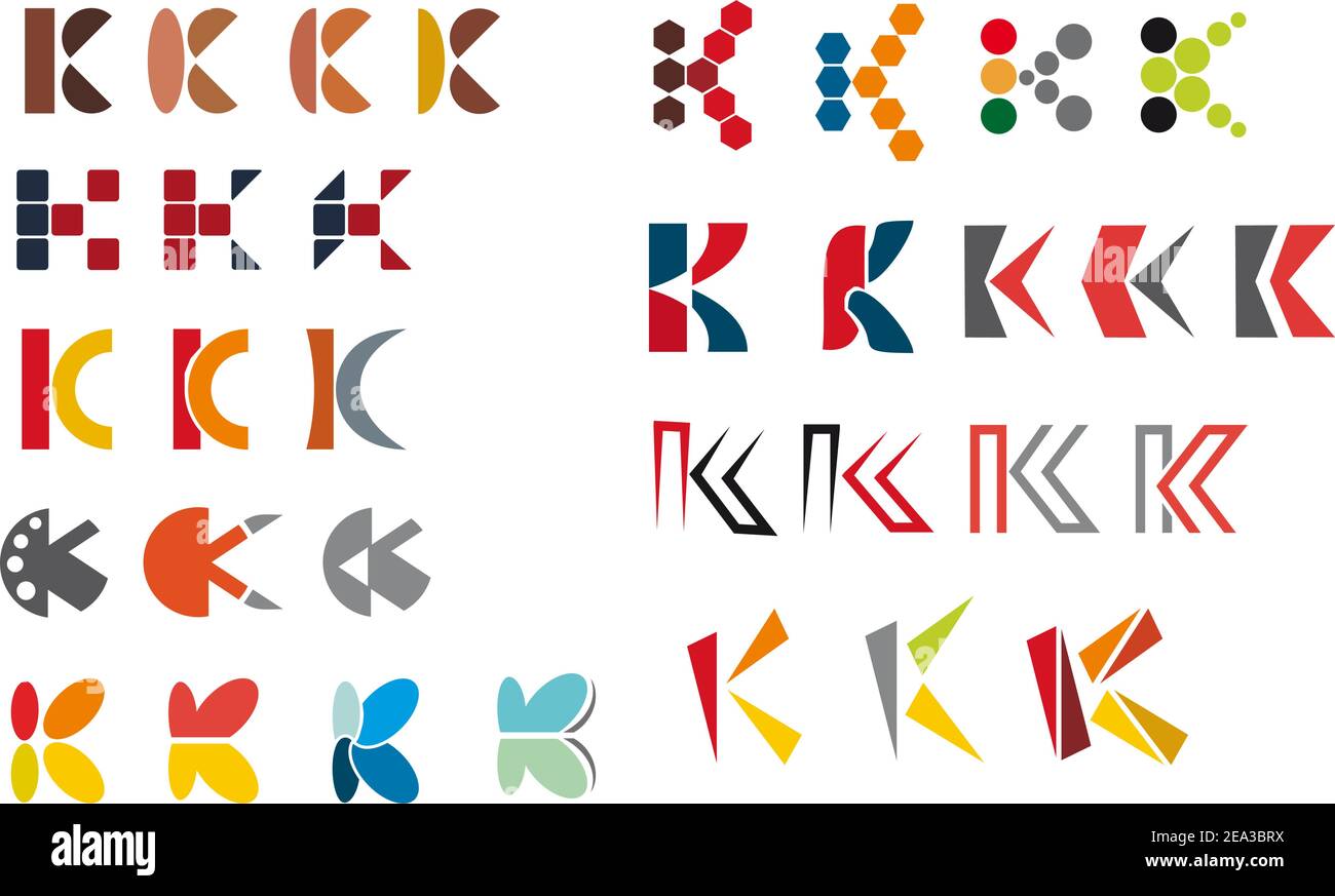 Set of alphabet symbols and elements of letter K Stock Vector Image ...