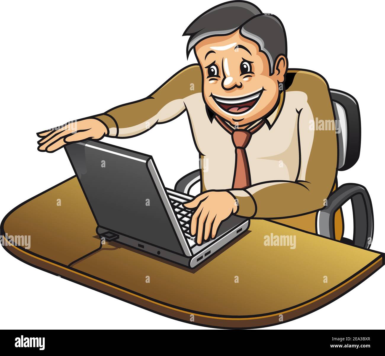 Person using computer in office Stock Vector Images - Alamy