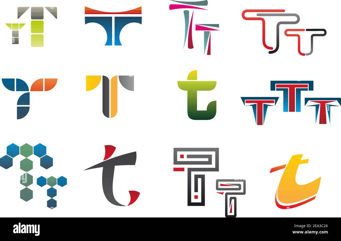 Set of alphabet symbols of letter T Stock Vector Image & Art - Alamy