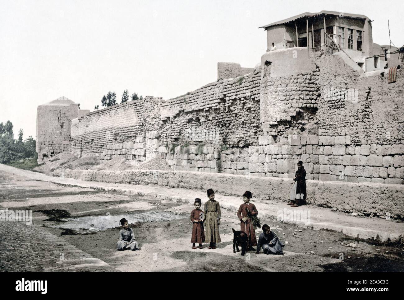 Late 19th century photograph - walls of Damascus, Syria Stock Photo - Alamy