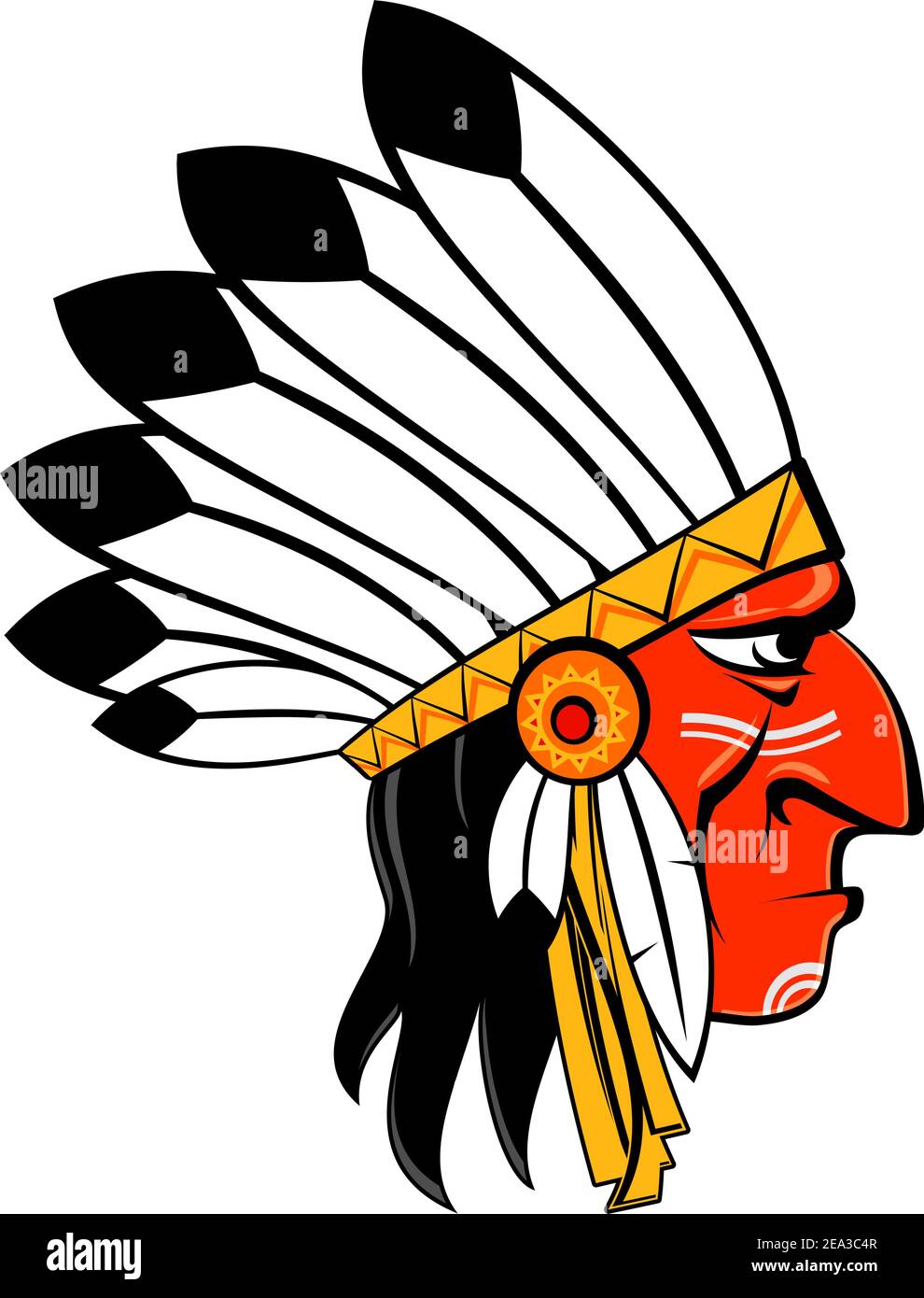 Indigenous people in national costume for tattoo design Stock Vector ...