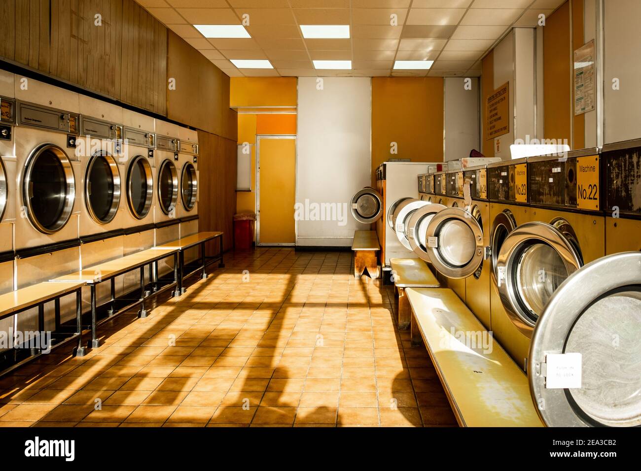 Interior of a dry cleaning shop, West London Stock Photo - Alamy