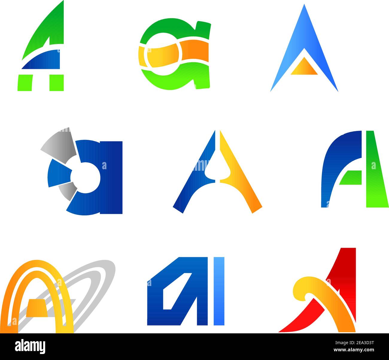 Set of alphabet symbols and icons of letter A Stock Vector Image & Art ...