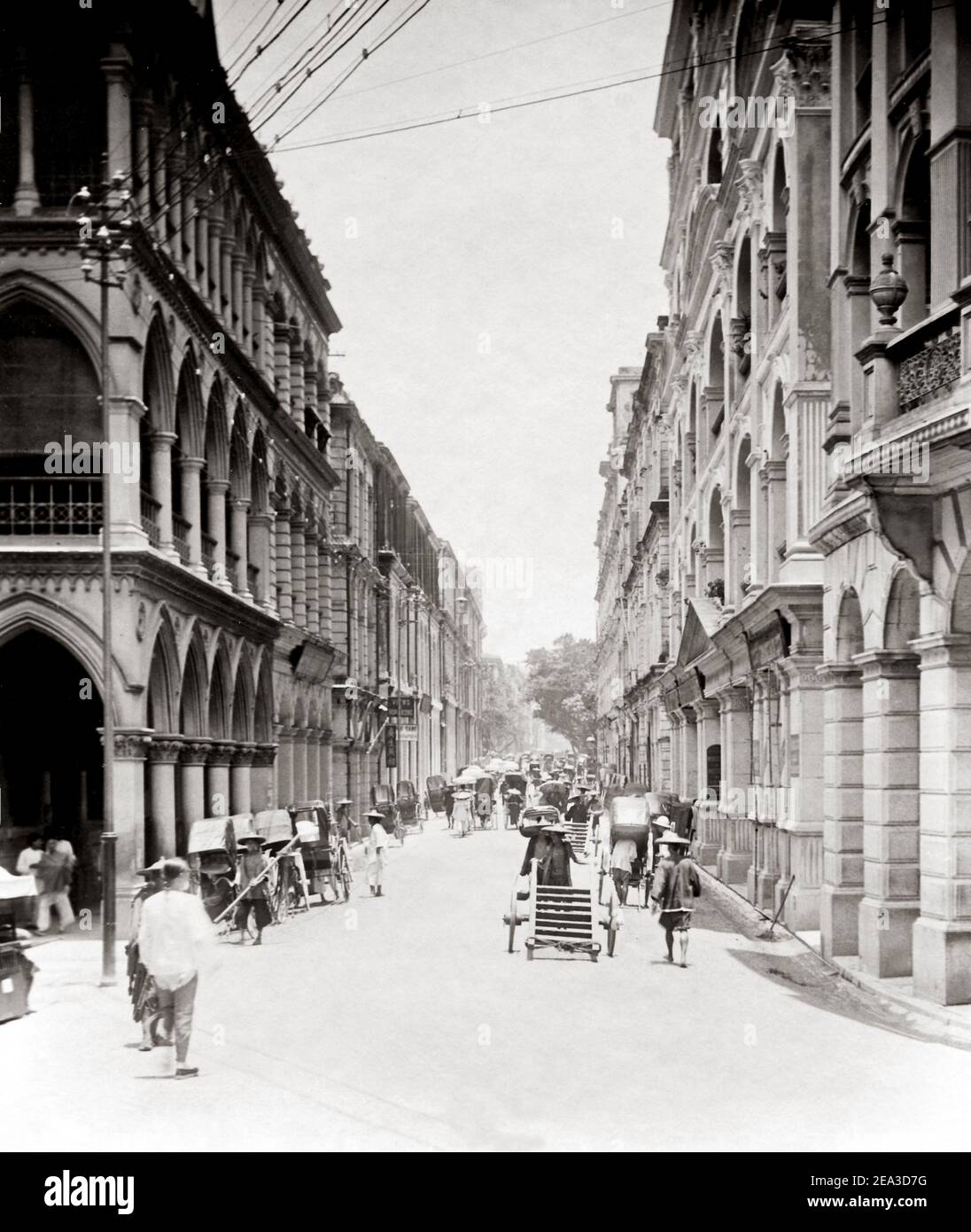 Late 19th century photograph - Street in Hong Kong, c.1890 Stock Photo ...