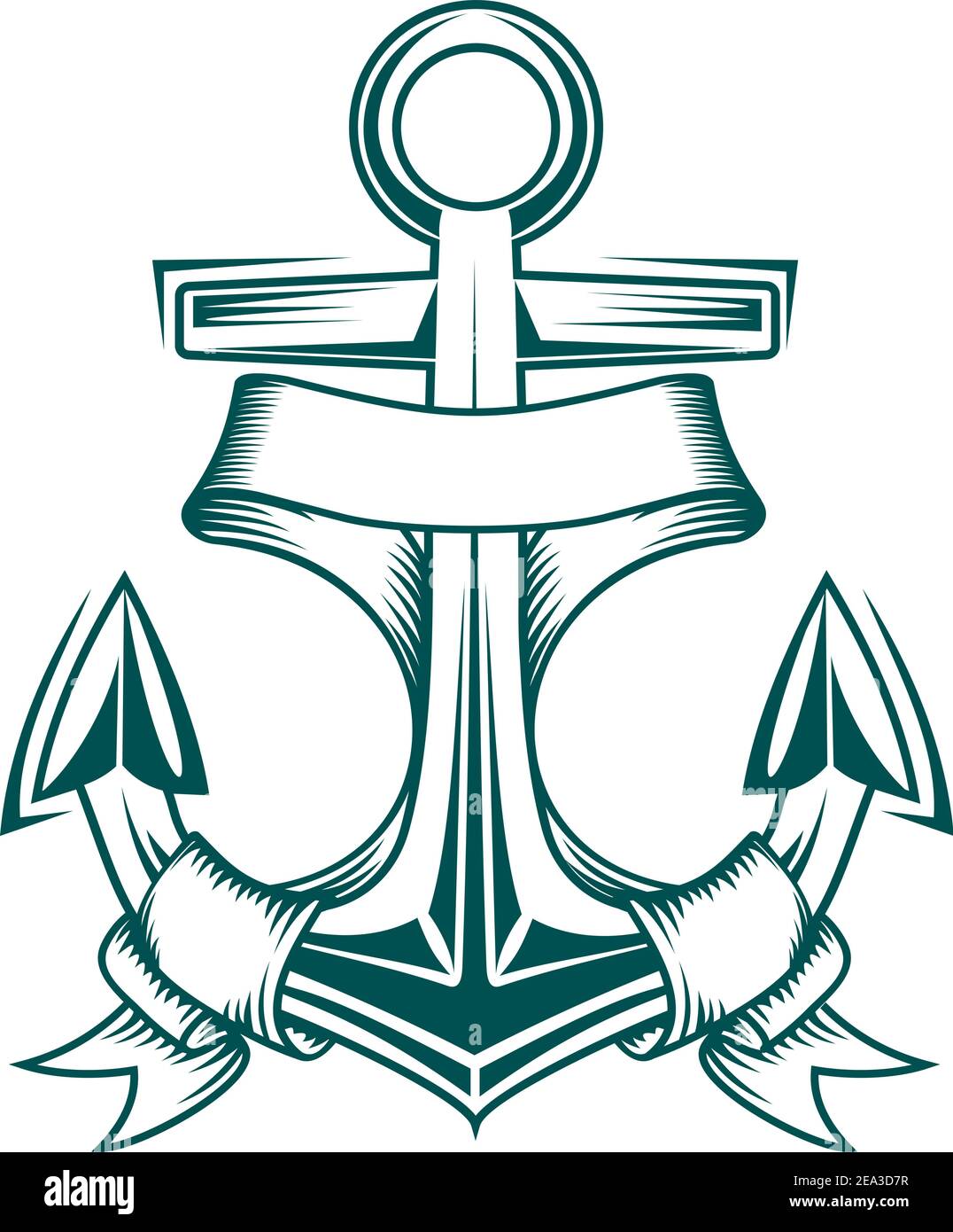 Ancient anchor with ribbons for heraldic design Stock Vector Image ...