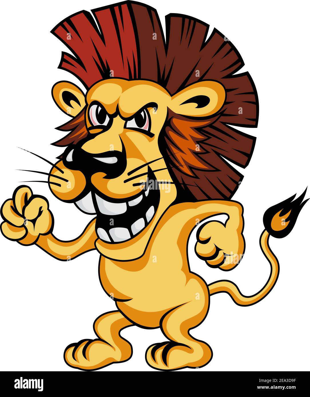 Angry cartoon lion isolated on white background Stock Vector Image ...