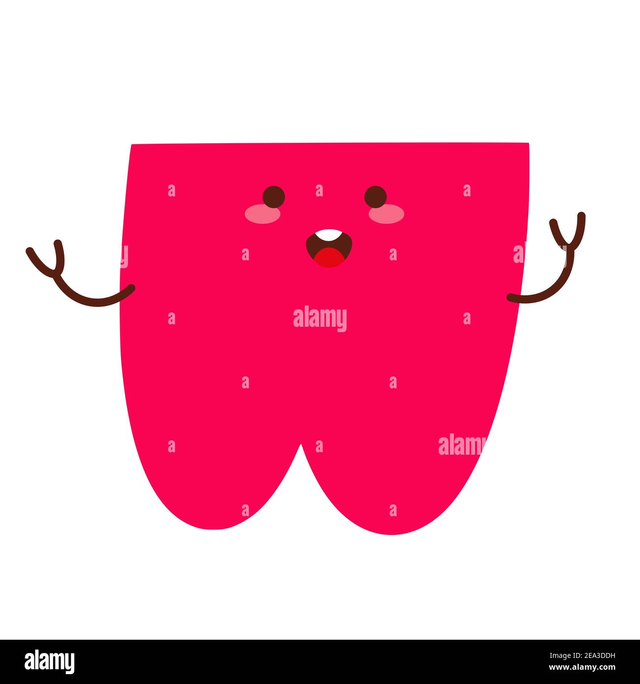 Letter W. Funny character with cute face. Design for kids room, poster ...