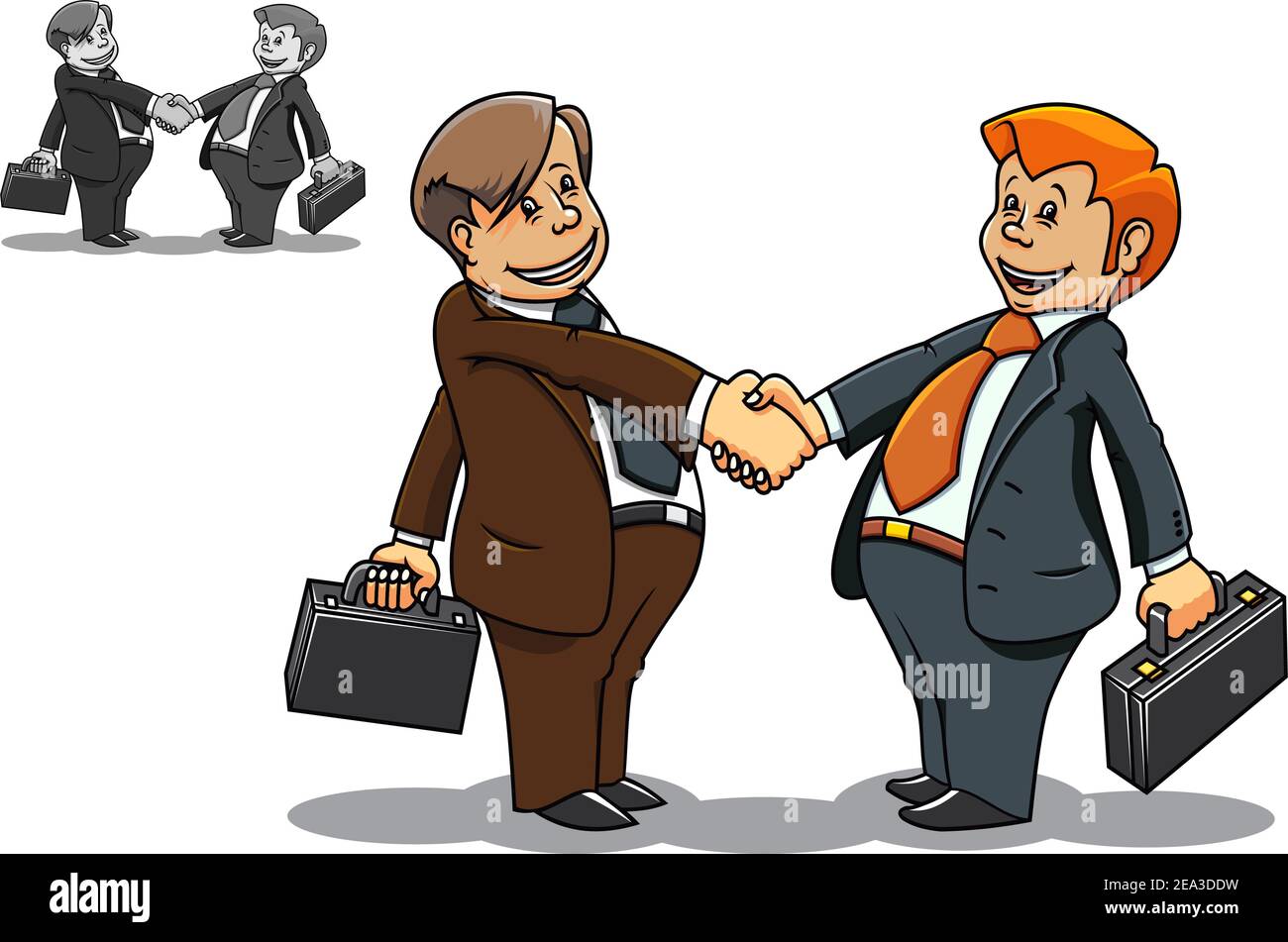 Two cartoon smiling businessmen meeting and communicating Stock Vector ... Two cartoon smiling businessmen meeting and communicating Stock Vector ...