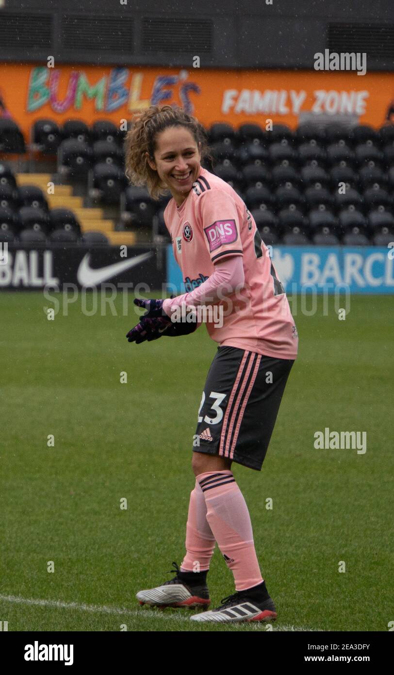 Courtney Sweetman-Kirk #23 laughs during the Women’s Super League game ...