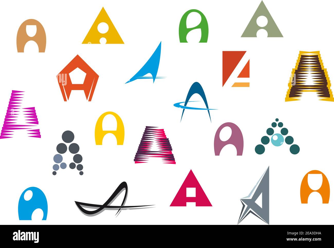 Set of alphabet symbols and elements of A letter Stock Vector Image ...