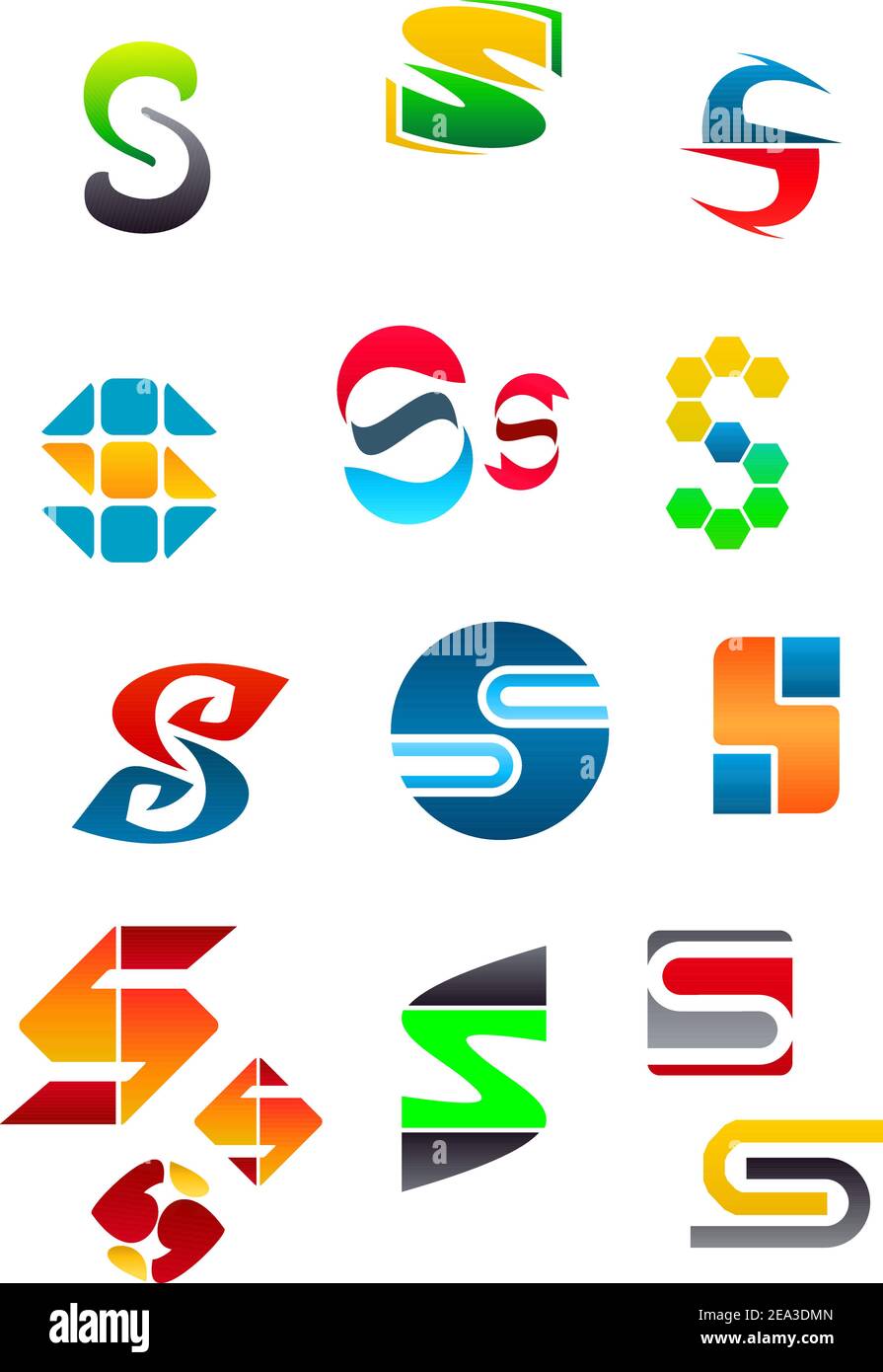Set of alphabet symbols and elements of letter S Stock Vector Image ...